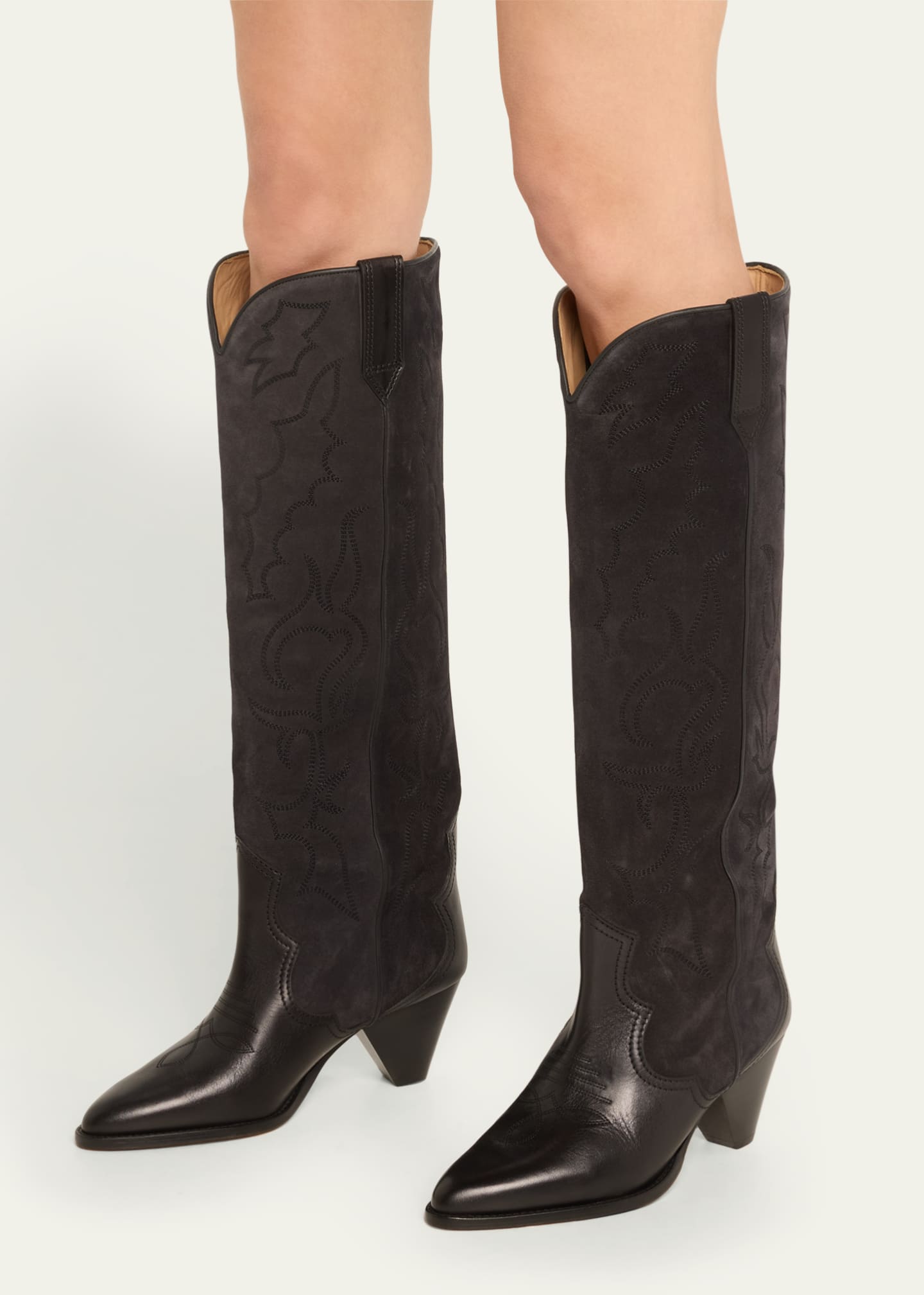 Isabel Marant Liela Suede Western Over-The-Knee Boots - Bergdorf Goodman