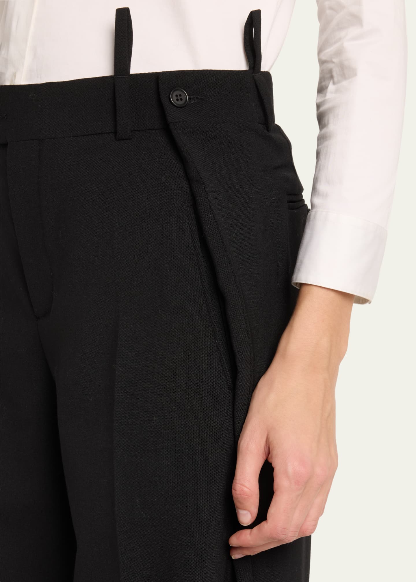 bettter Pintuck Double Belt Loop Wool Trousers - Bergdorf Goodman