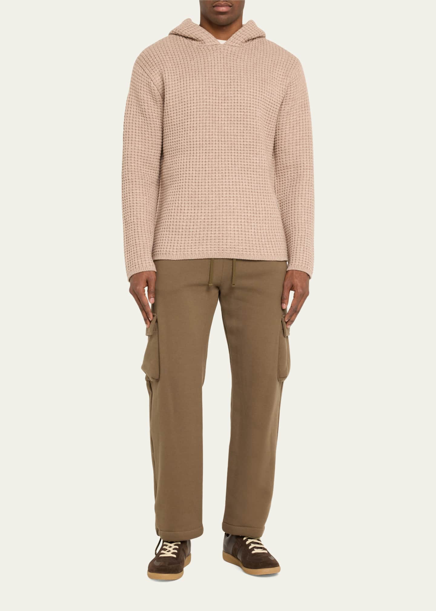 John Elliott Men's Waffle-Knit Wool Poncho - Bergdorf Goodman