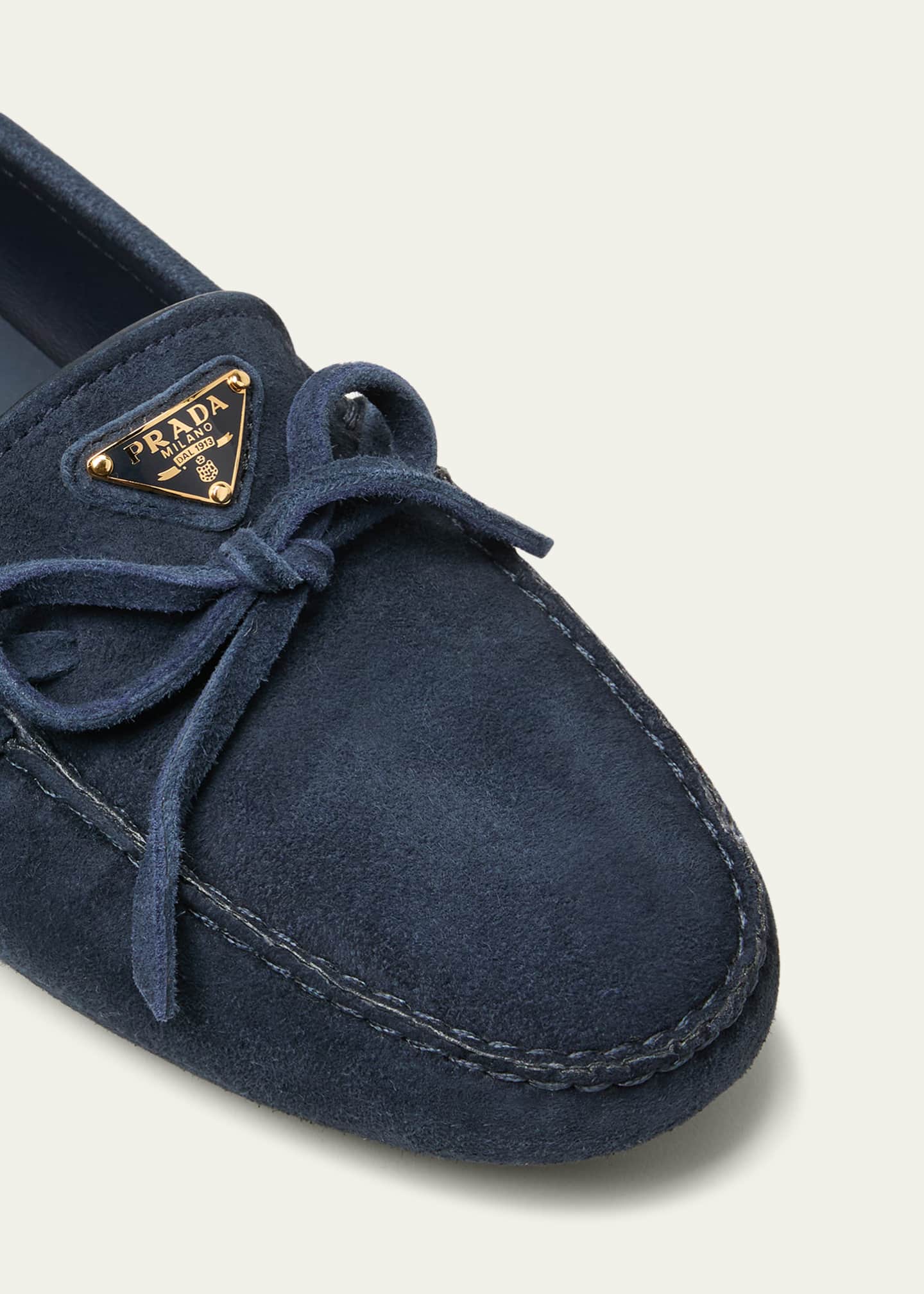 Prada Suede Bow Drivers - Bergdorf Goodman