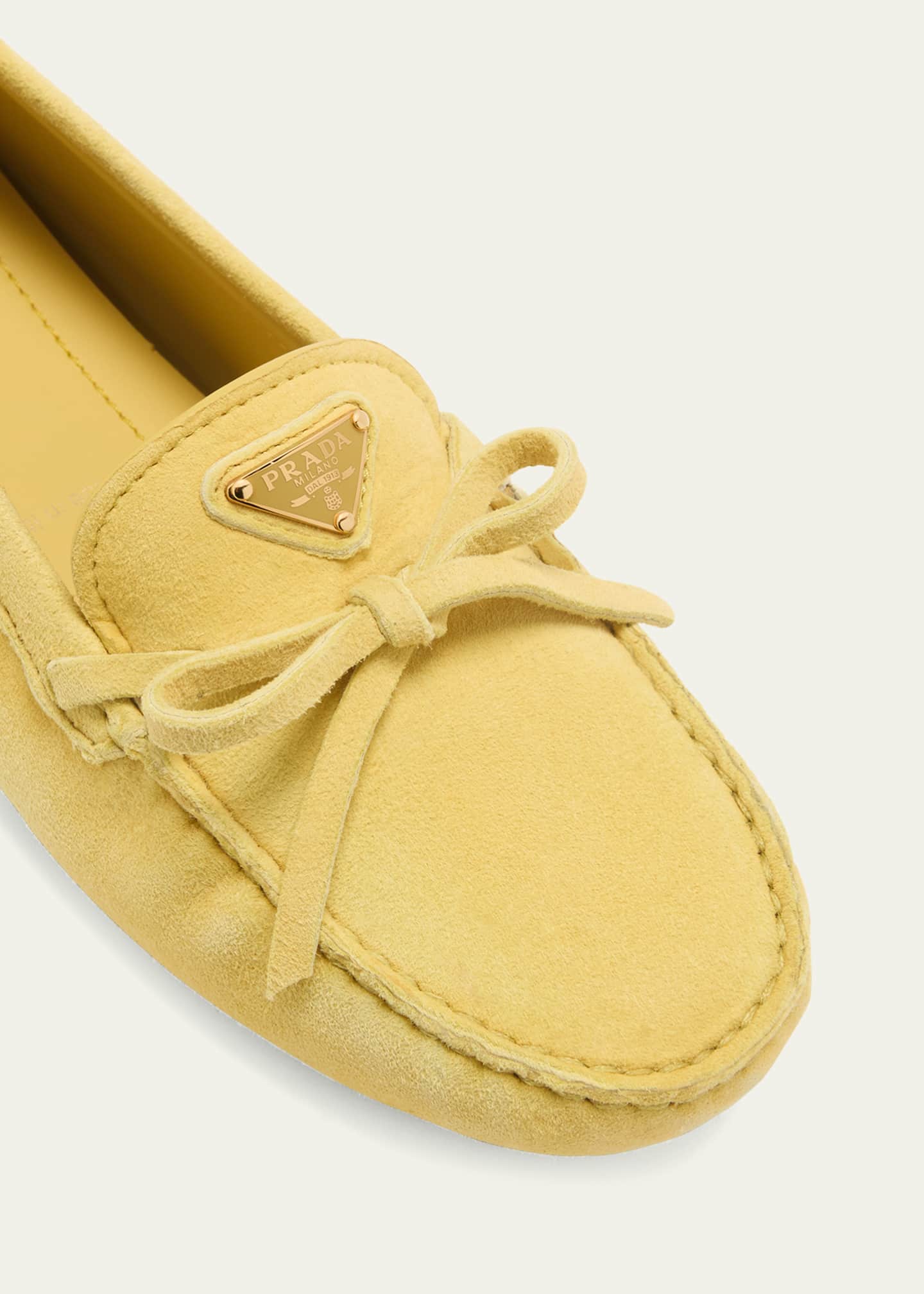 Prada Suede Bow Drivers - Bergdorf Goodman