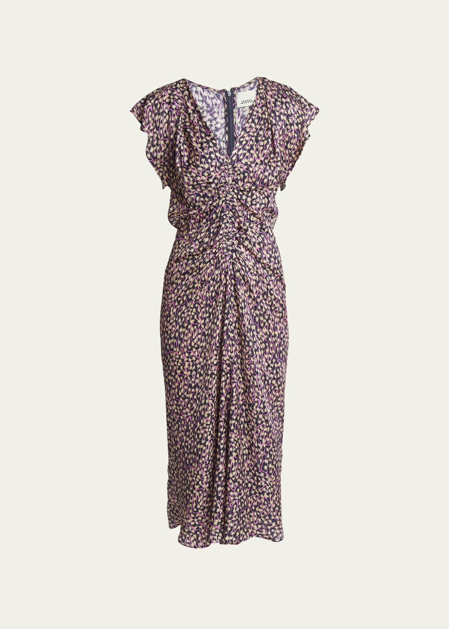 Isabel Marant Lyndsay Floral Pleated Midi Dress - Bergdorf Goodman