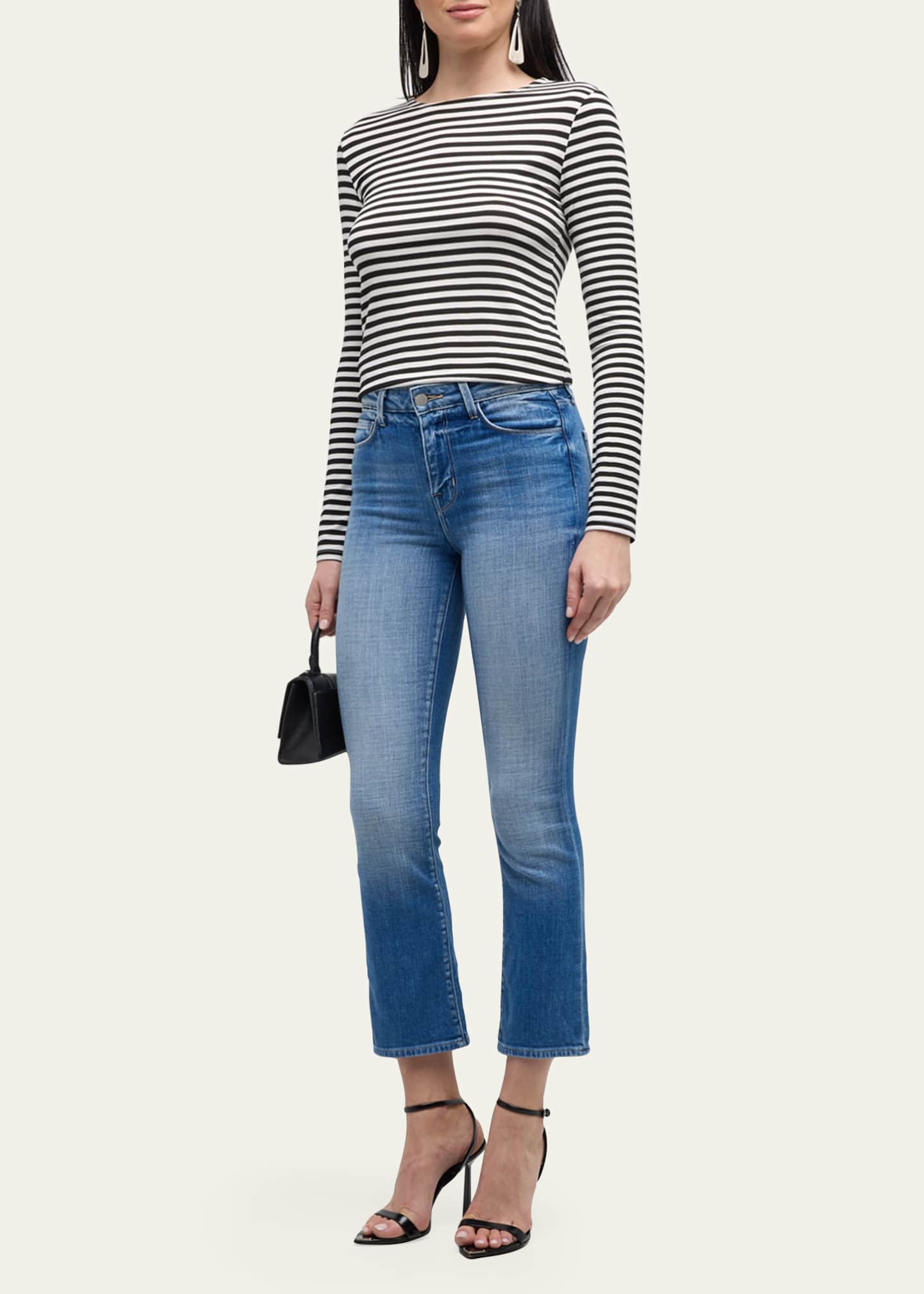 L'Agence Tess Long-Sleeve Stripe Tee - Bergdorf Goodman