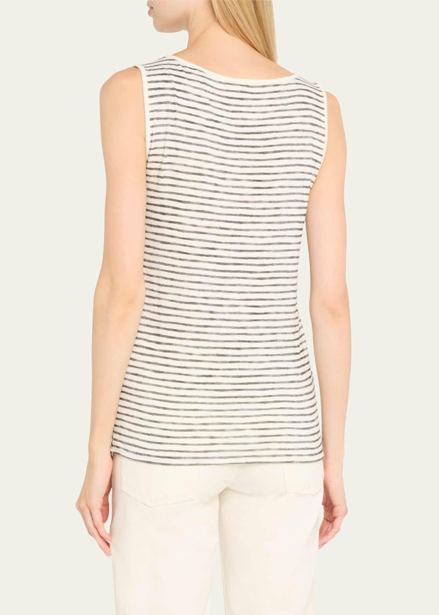 Majestic Filatures Stretch Linen Stripe Boat-Neck Tank Top - Bergdorf ...