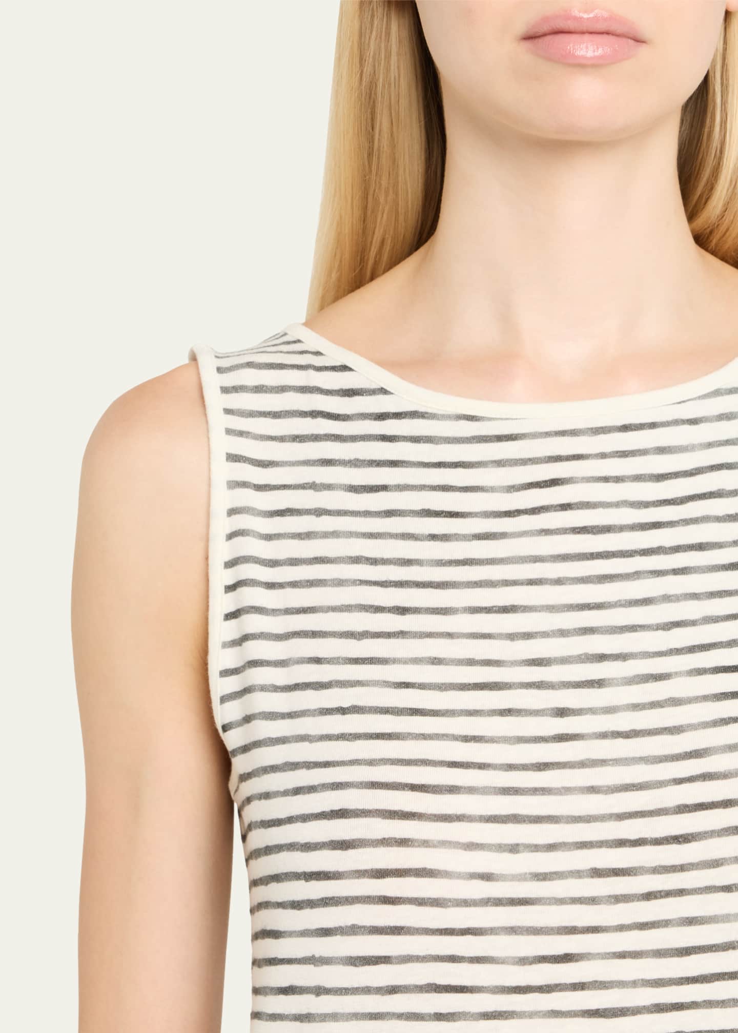 Majestic Filatures Stretch Linen Stripe Boat-Neck Tank Top - Bergdorf ...