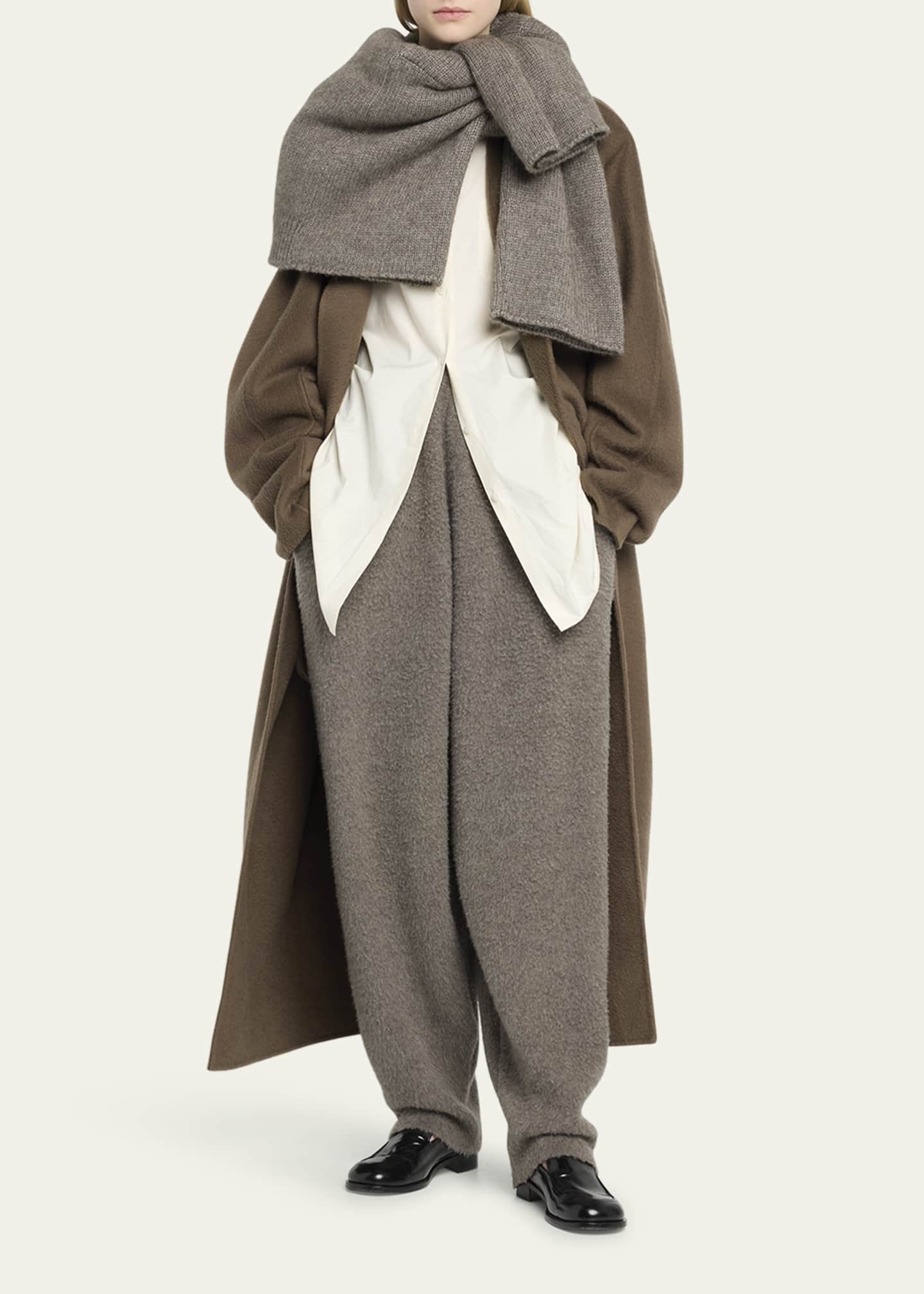 THE ROW Prisheella Collarless Cashmere Coat - Bergdorf Goodman