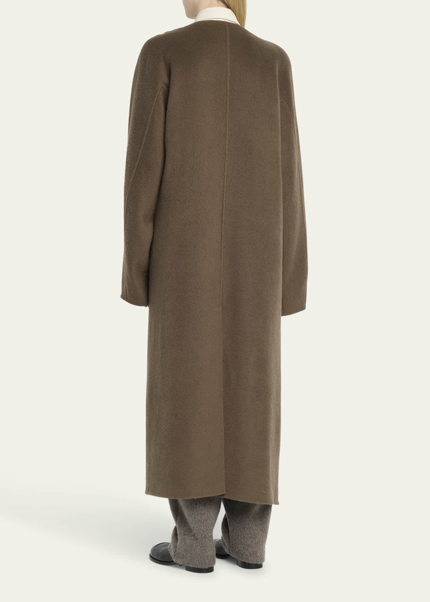 THE ROW Prisheella Collarless Cashmere Coat - Bergdorf Goodman