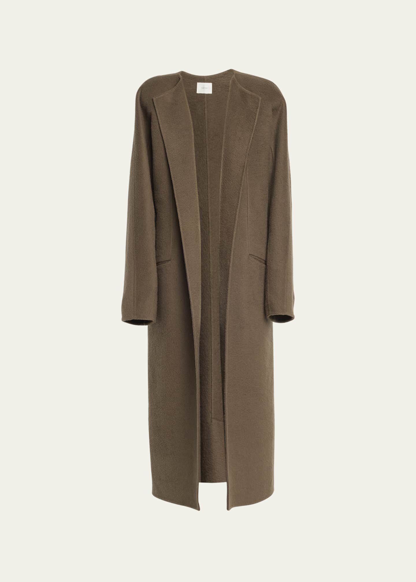 THE ROW Prisheella Collarless Cashmere Coat - Bergdorf Goodman