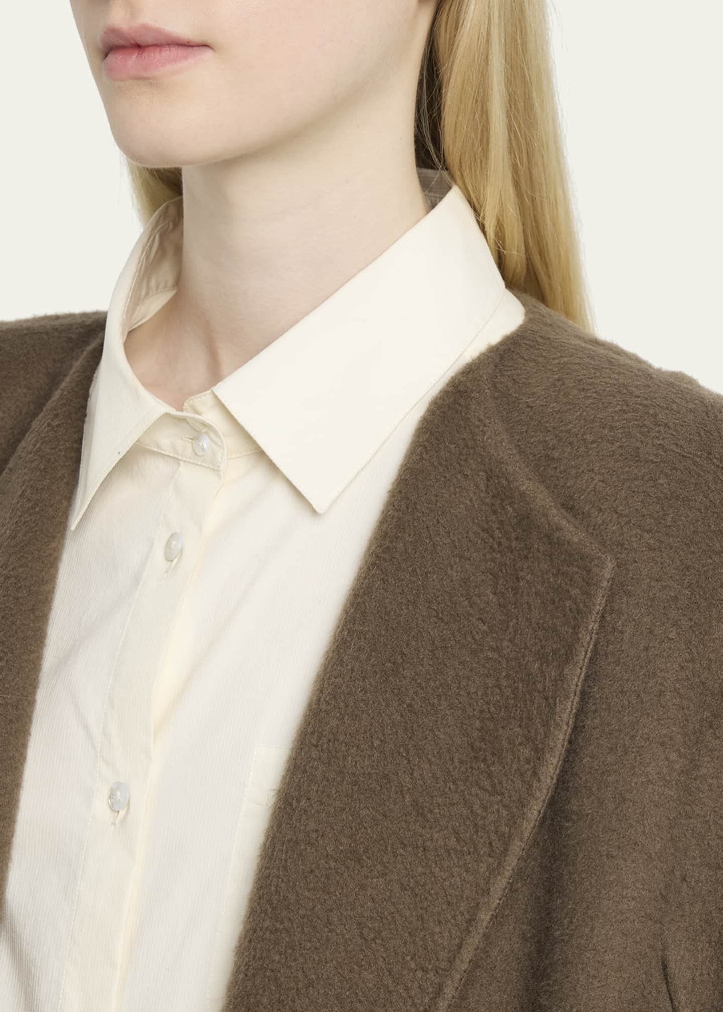 THE ROW Prisheella Collarless Cashmere Coat - Bergdorf Goodman