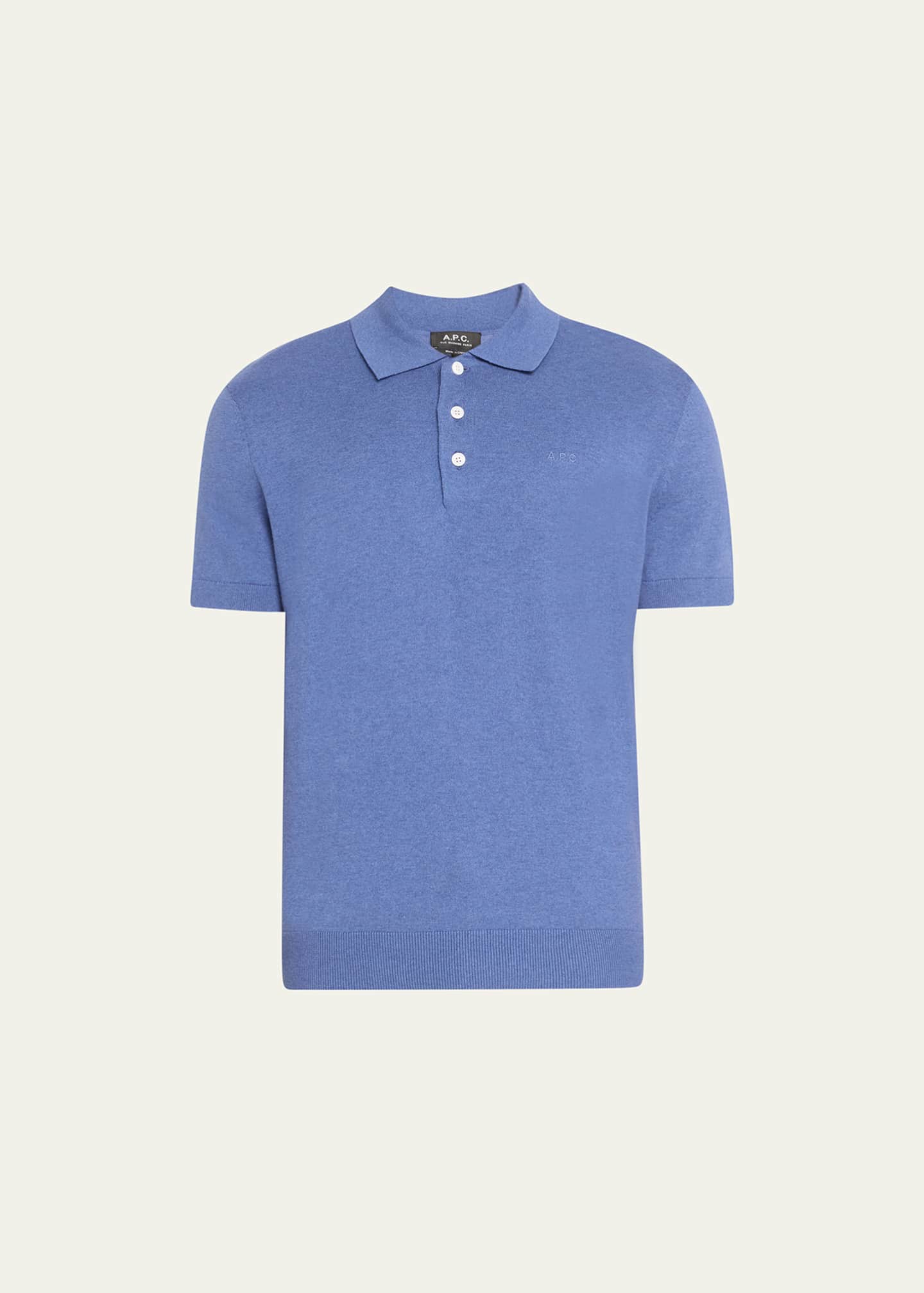 A.P.C. Men's Gregory Cotton-Cashmere Polo Shirt - Bergdorf Goodman