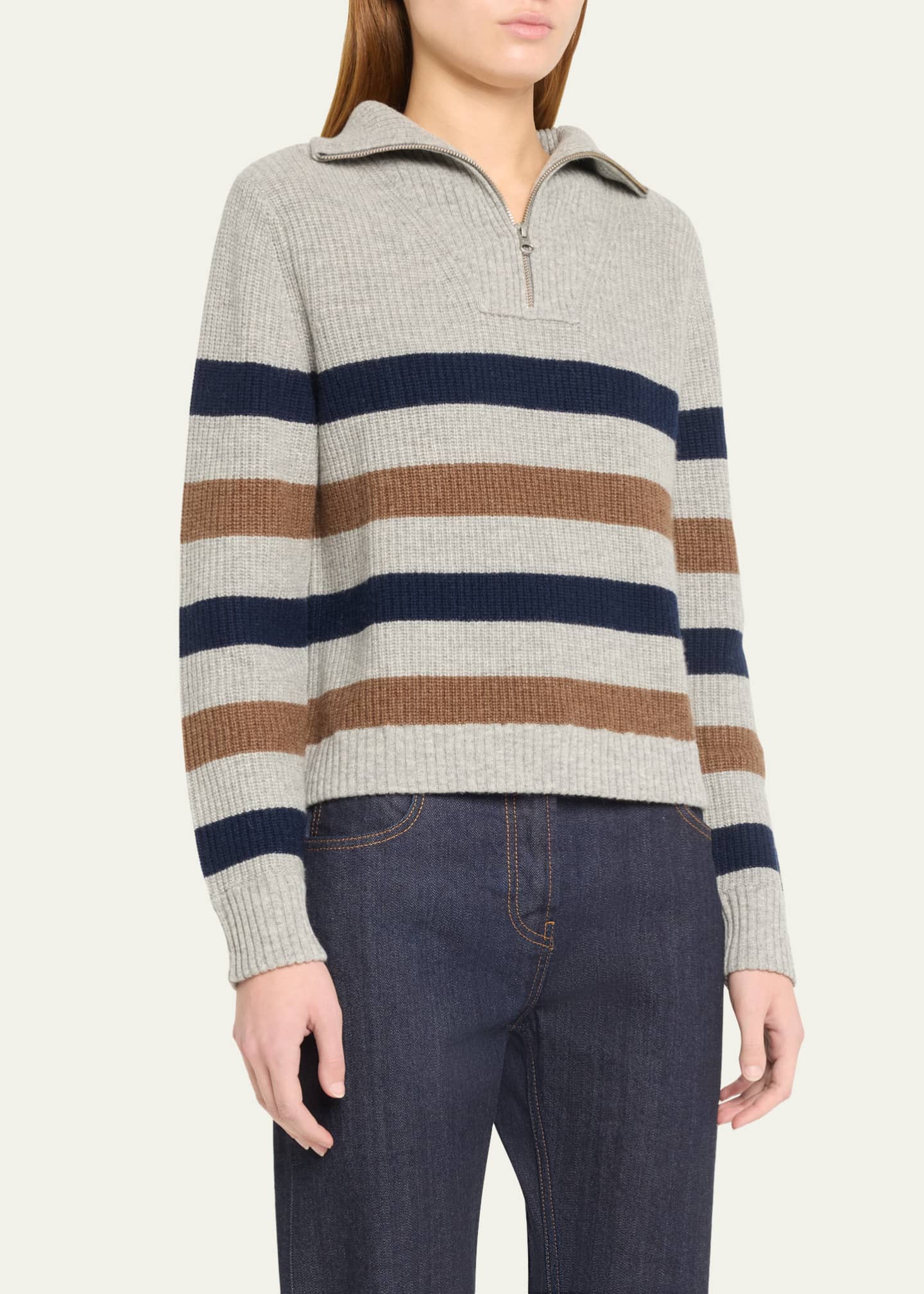 Kule The Morgan Wool and Cashmere Quarter-Zip Sweater - Bergdorf Goodman