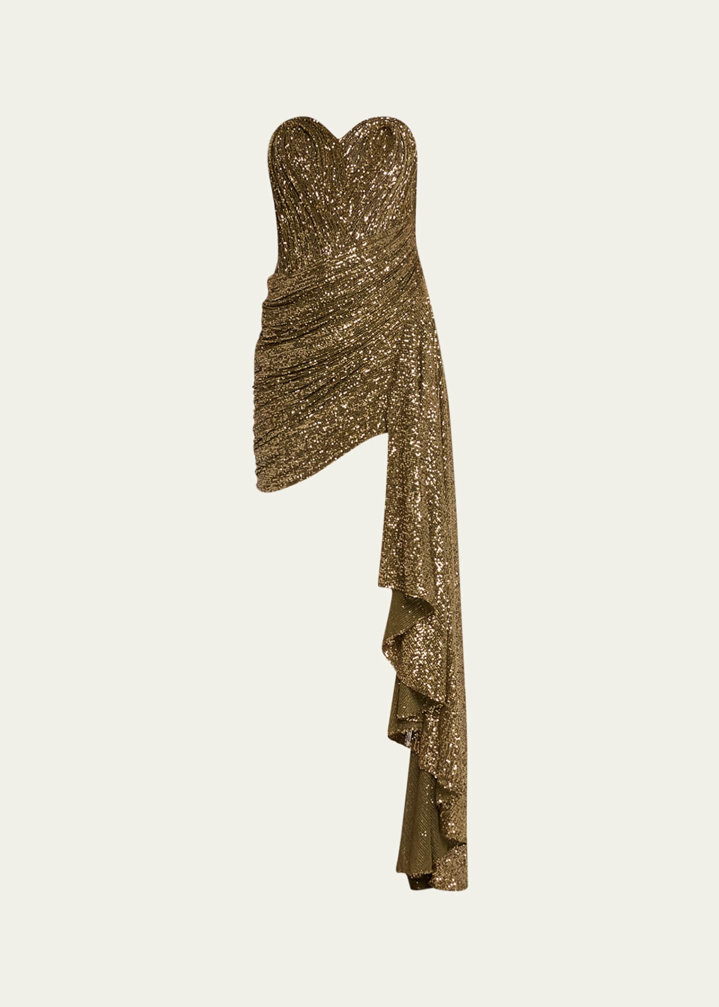 Gaurav Gupta Strapless Sequin Draped Sculpture Mini Dress - Bergdorf ...