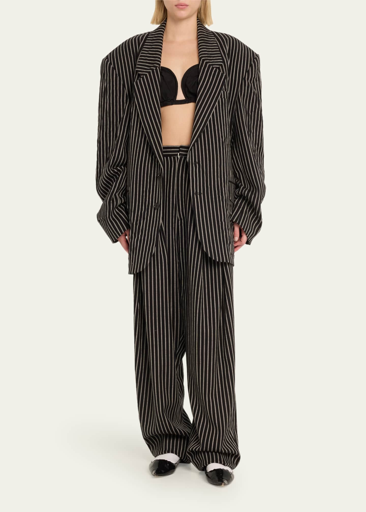 Marc Jacobs Runway Oversized Striped Wool Blazer - Bergdorf Goodman
