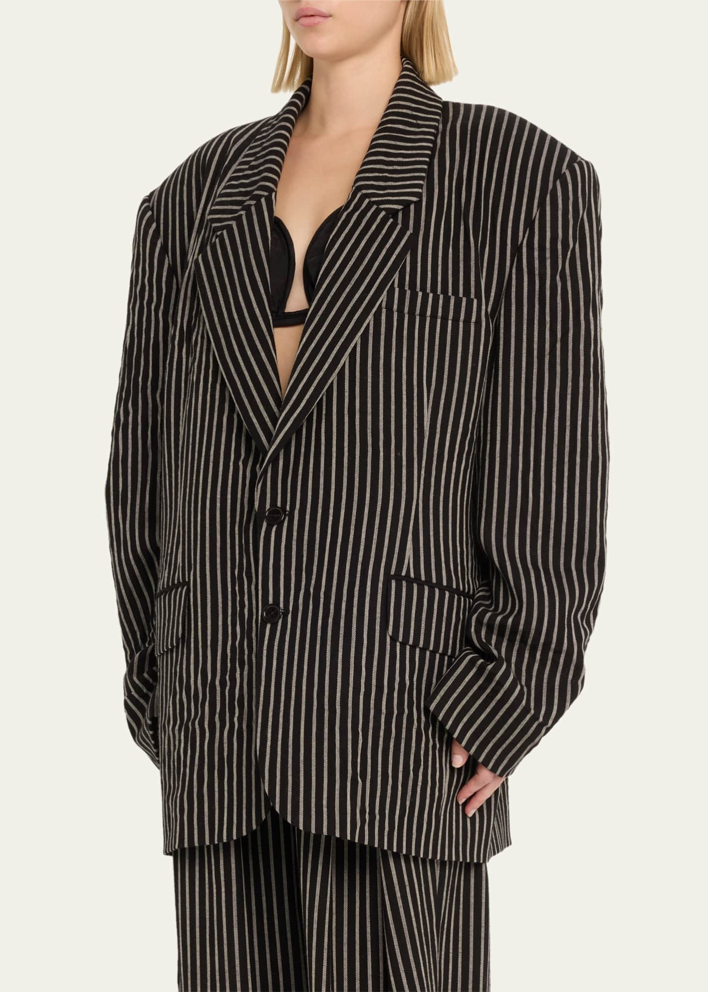 Marc Jacobs Runway Oversized Striped Wool Blazer - Bergdorf Goodman