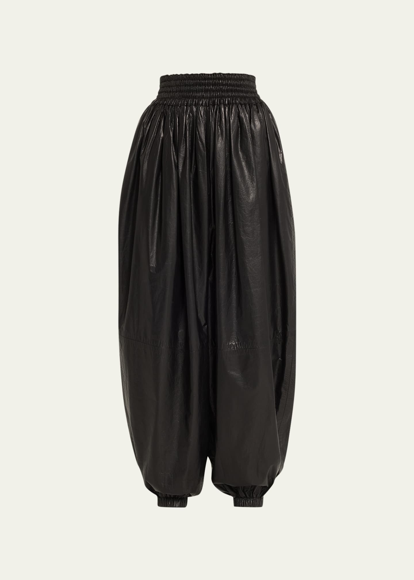 Marc Jacobs Runway High-Waist Gathered Leather Pants - Bergdorf Goodman