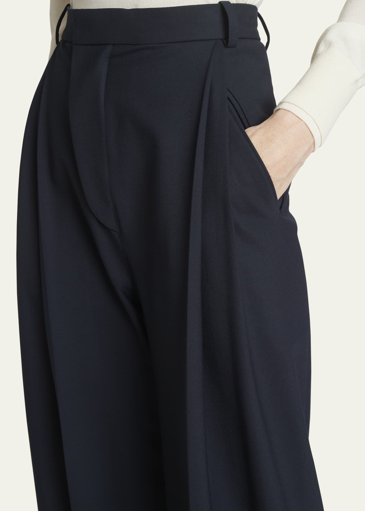 Victoria Beckham Pintuck Wide-Leg Trousers - Bergdorf Goodman