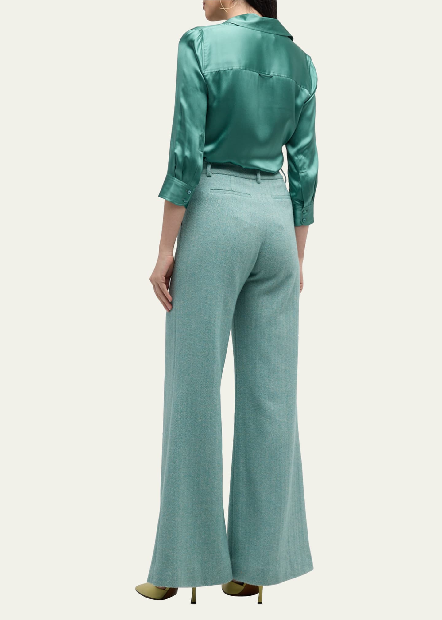 L'Agence Pilar Wide-Leg Wool-Blend Pants - Bergdorf Goodman