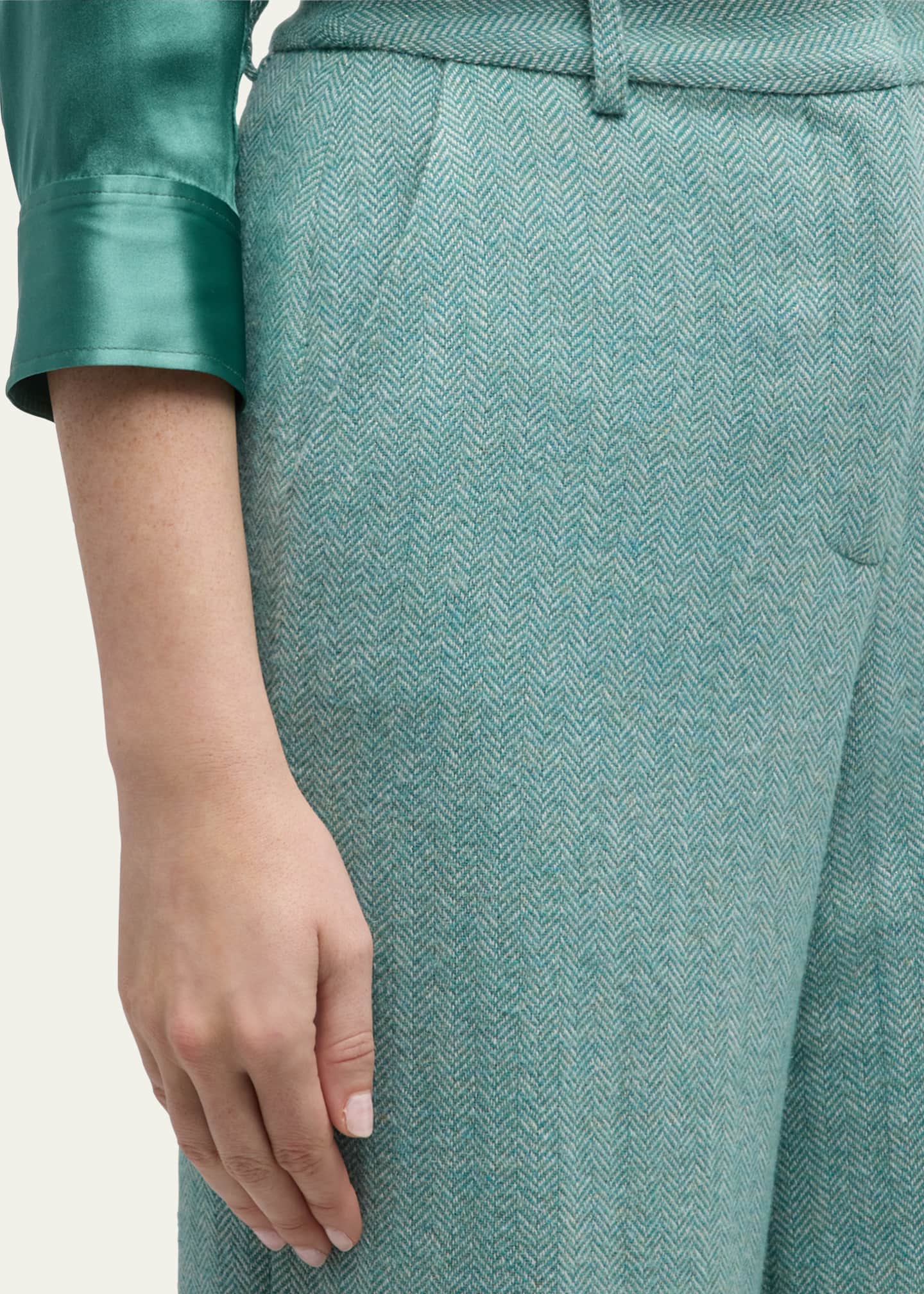 L'Agence Pilar Wide-Leg Wool-Blend Pants - Bergdorf Goodman