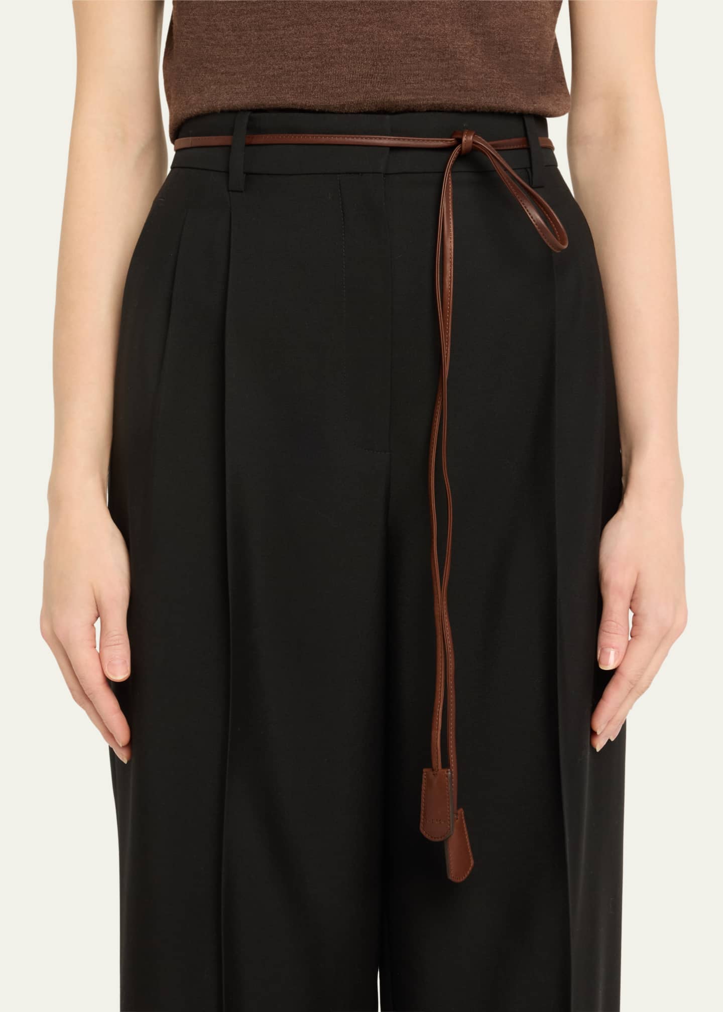 THE ROW Belt End B Leather Belt - Bergdorf Goodman