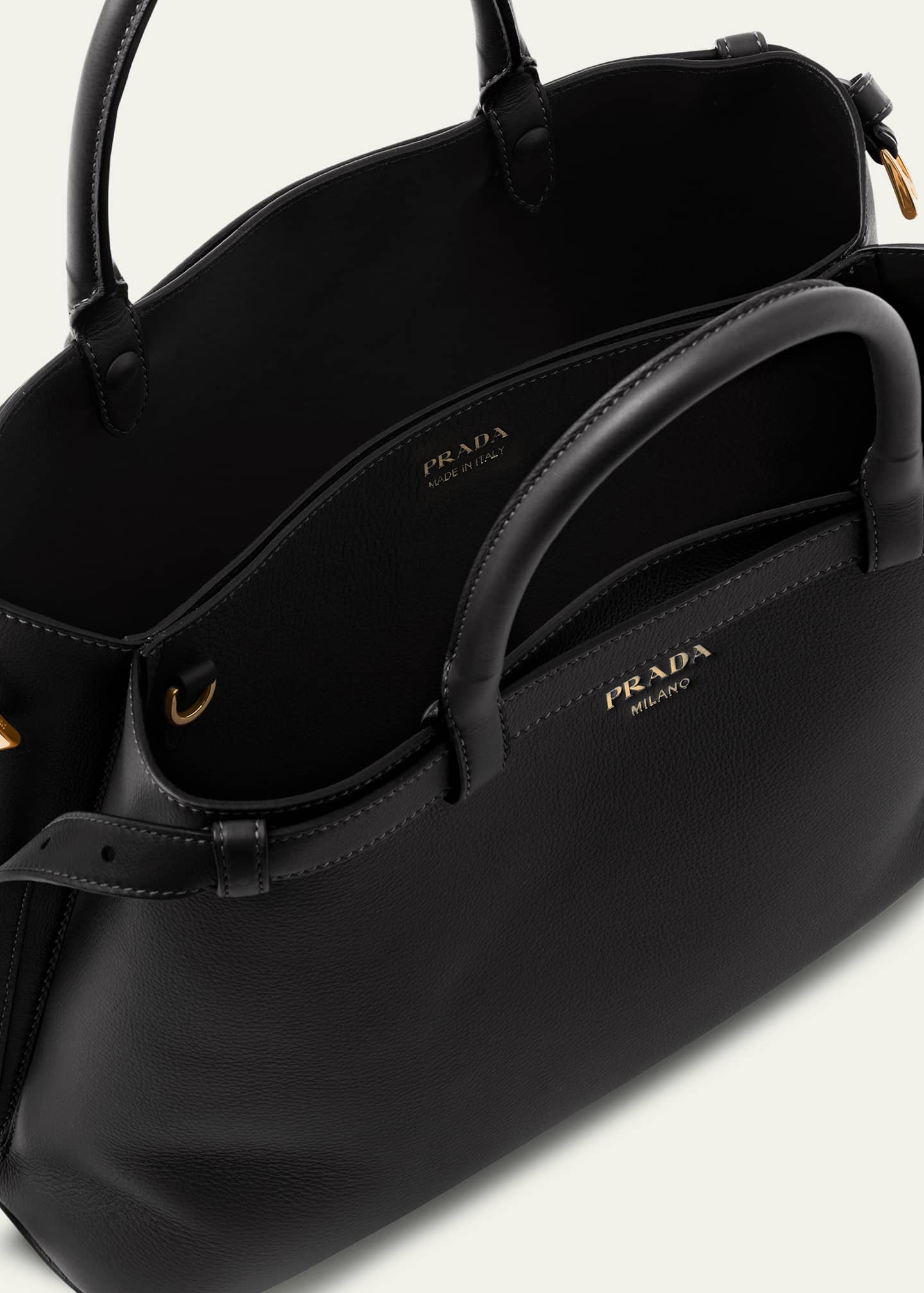 Prada Medium Grain Leather Top-Handle Bag - Bergdorf Goodman