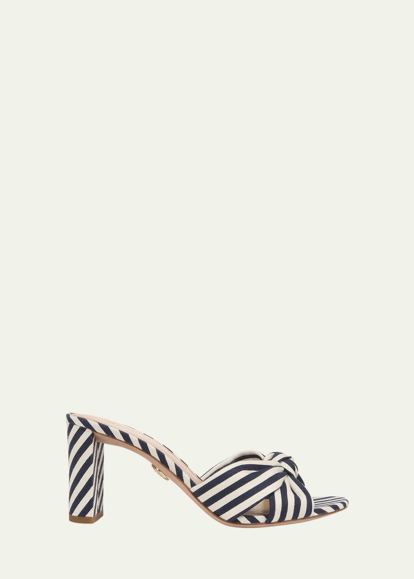 Veronica Beard Ganita Knotted Stipe Slide Sandals - Bergdorf Goodman