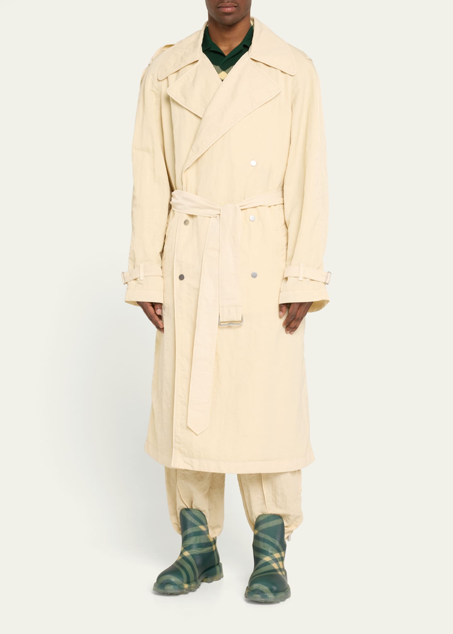 Burberry Men's Marsh Check Rubber Rain Boots - Bergdorf Goodman