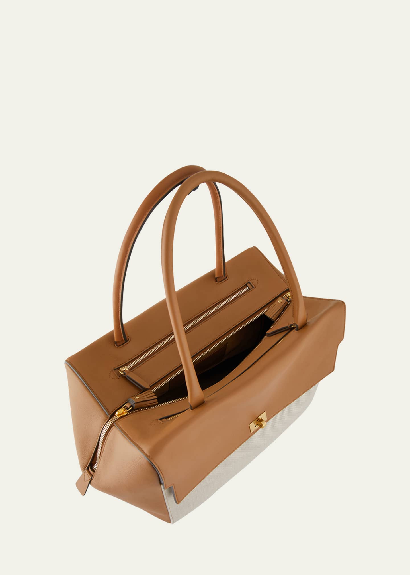 Anya Hindmarch Seaton Large Canvas & Leather Shoulder Bag - Bergdorf ...