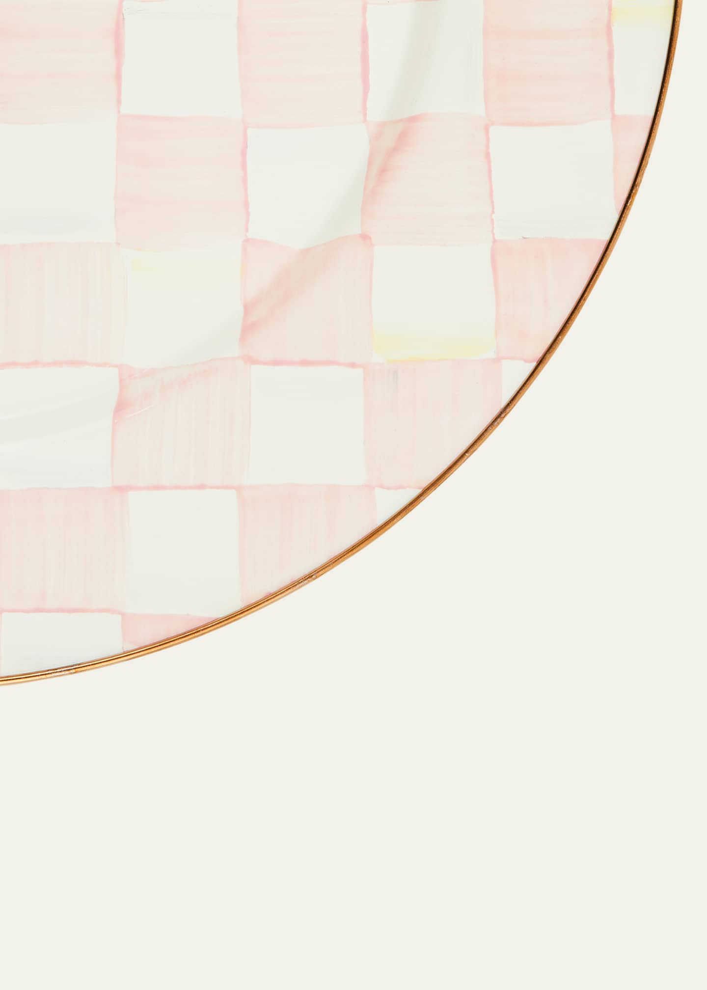 MacKenzie-Childs Rosy Check Enamel Charger Plate - Bergdorf Goodman