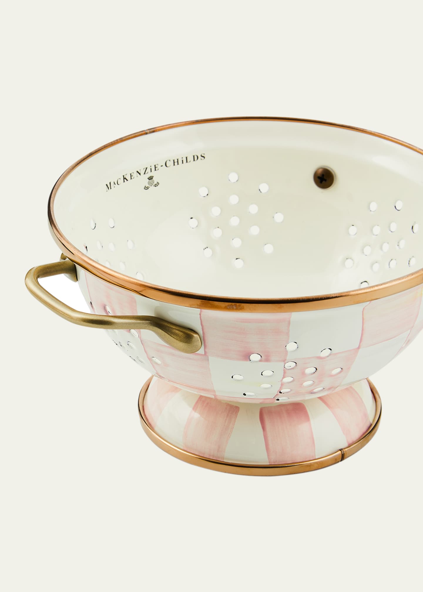 MacKenzie-Childs Rosy Check Enamel Colander, Small - Bergdorf Goodman