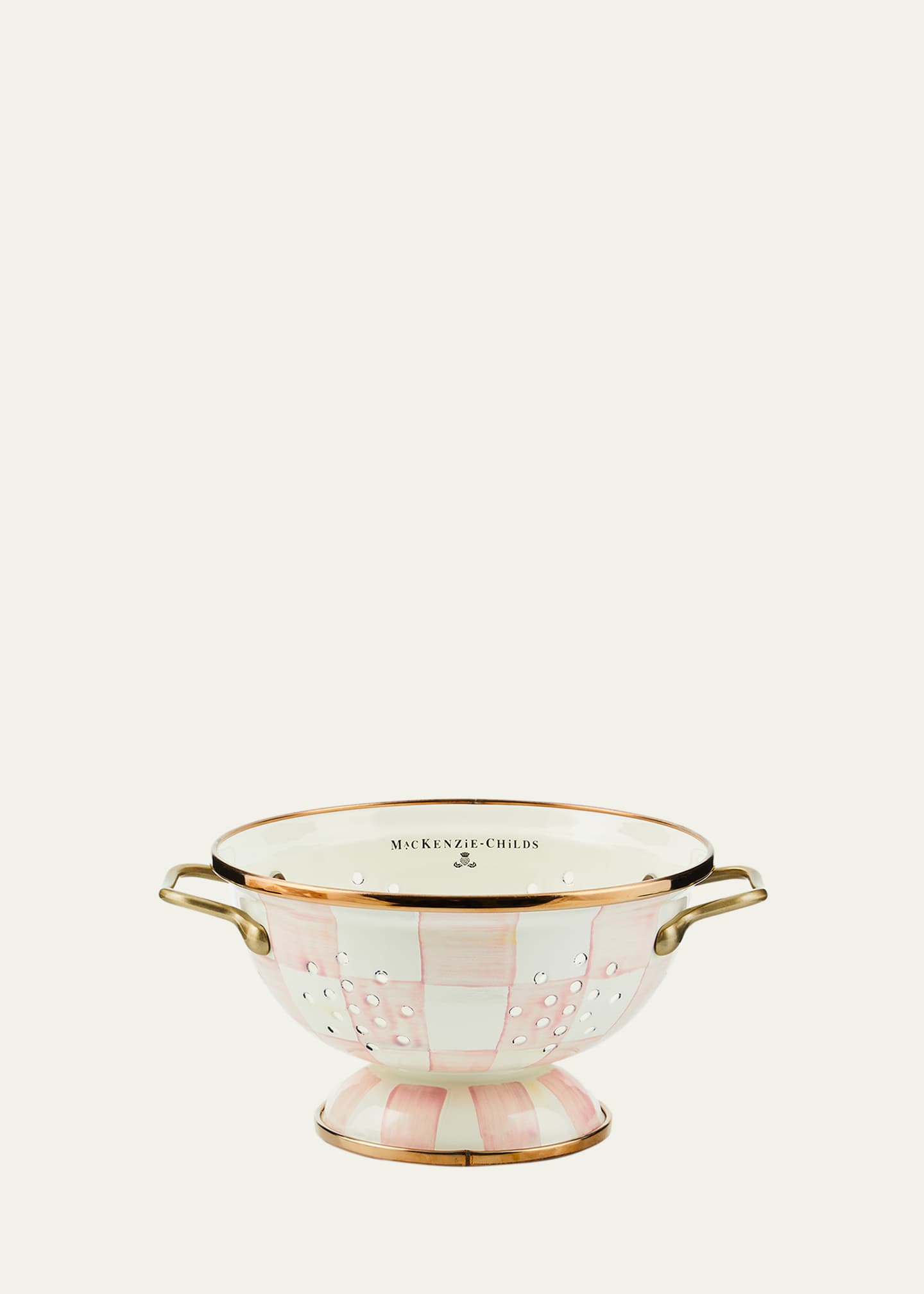 MacKenzie-Childs Rosy Check Enamel Colander, Small - Bergdorf Goodman