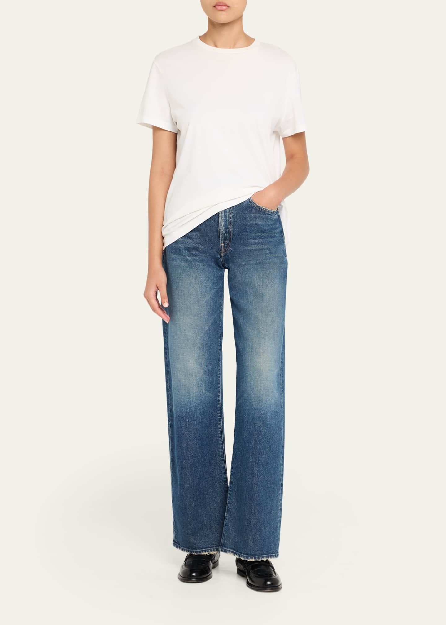 MOTHER The Lasso Sneak Distressed Jeans - Bergdorf Goodman