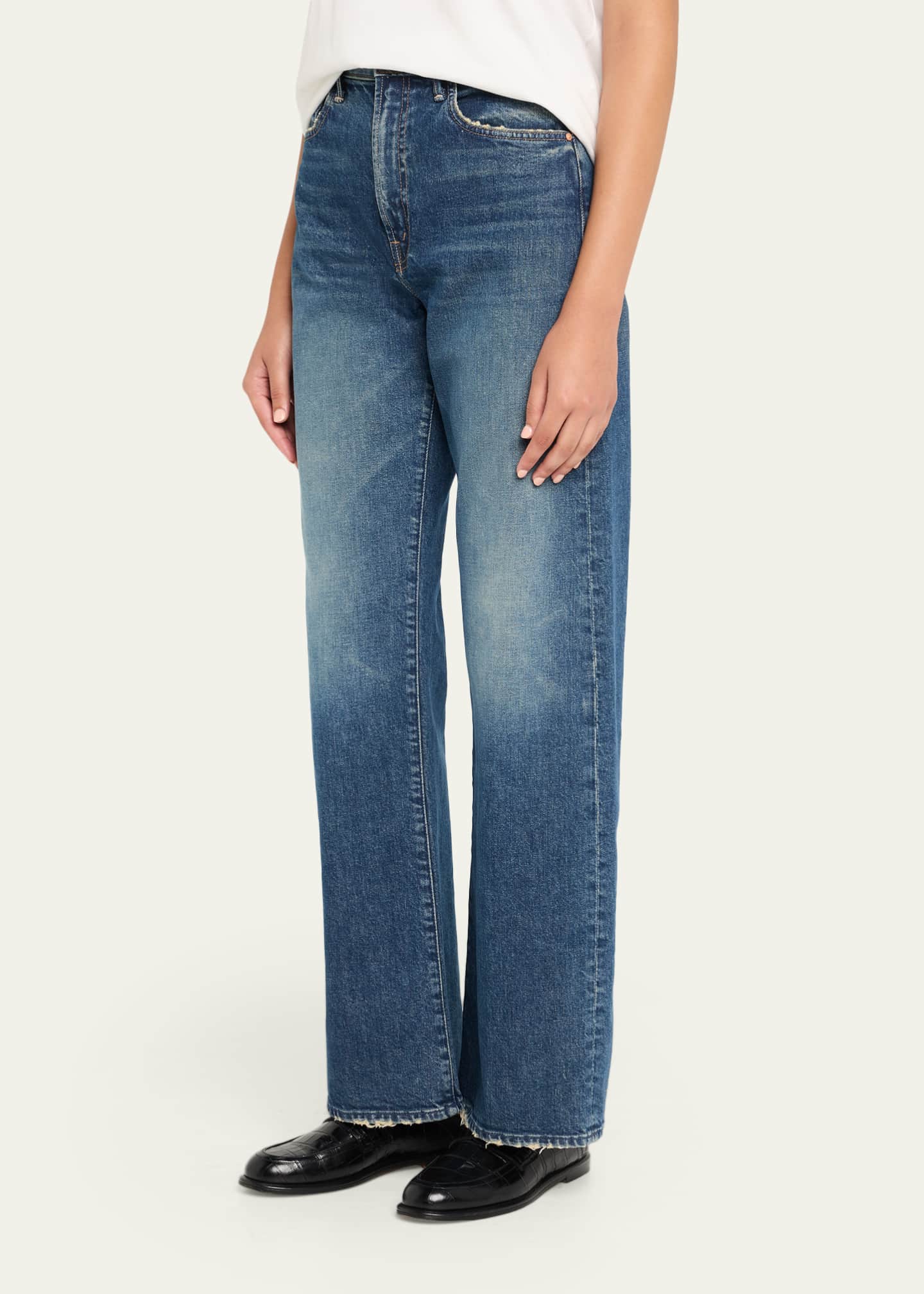 MOTHER The Lasso Sneak Distressed Jeans - Bergdorf Goodman