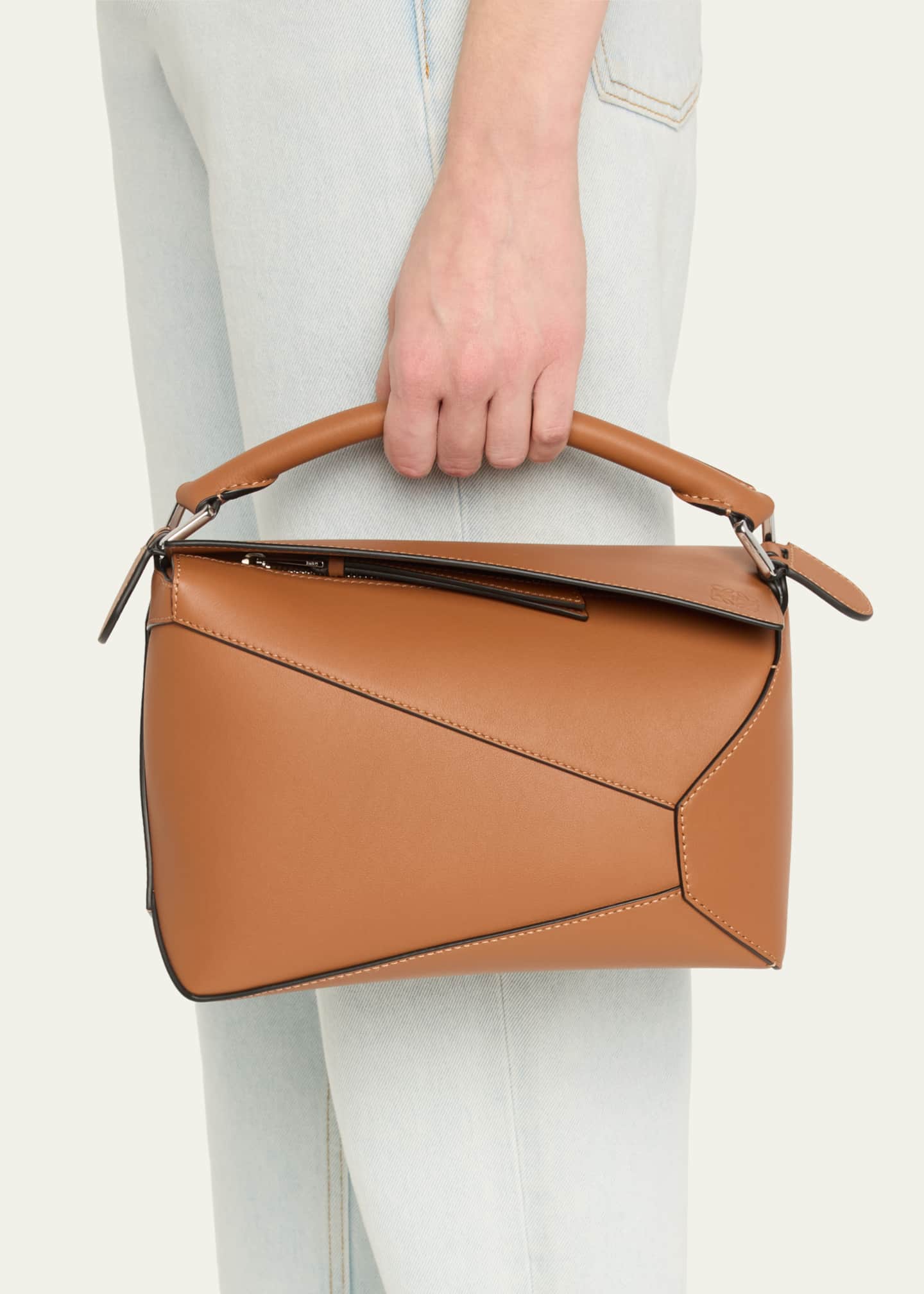 Loewe Puzzle Edge Small Top-Handle Bag in Leather - Bergdorf Goodman
