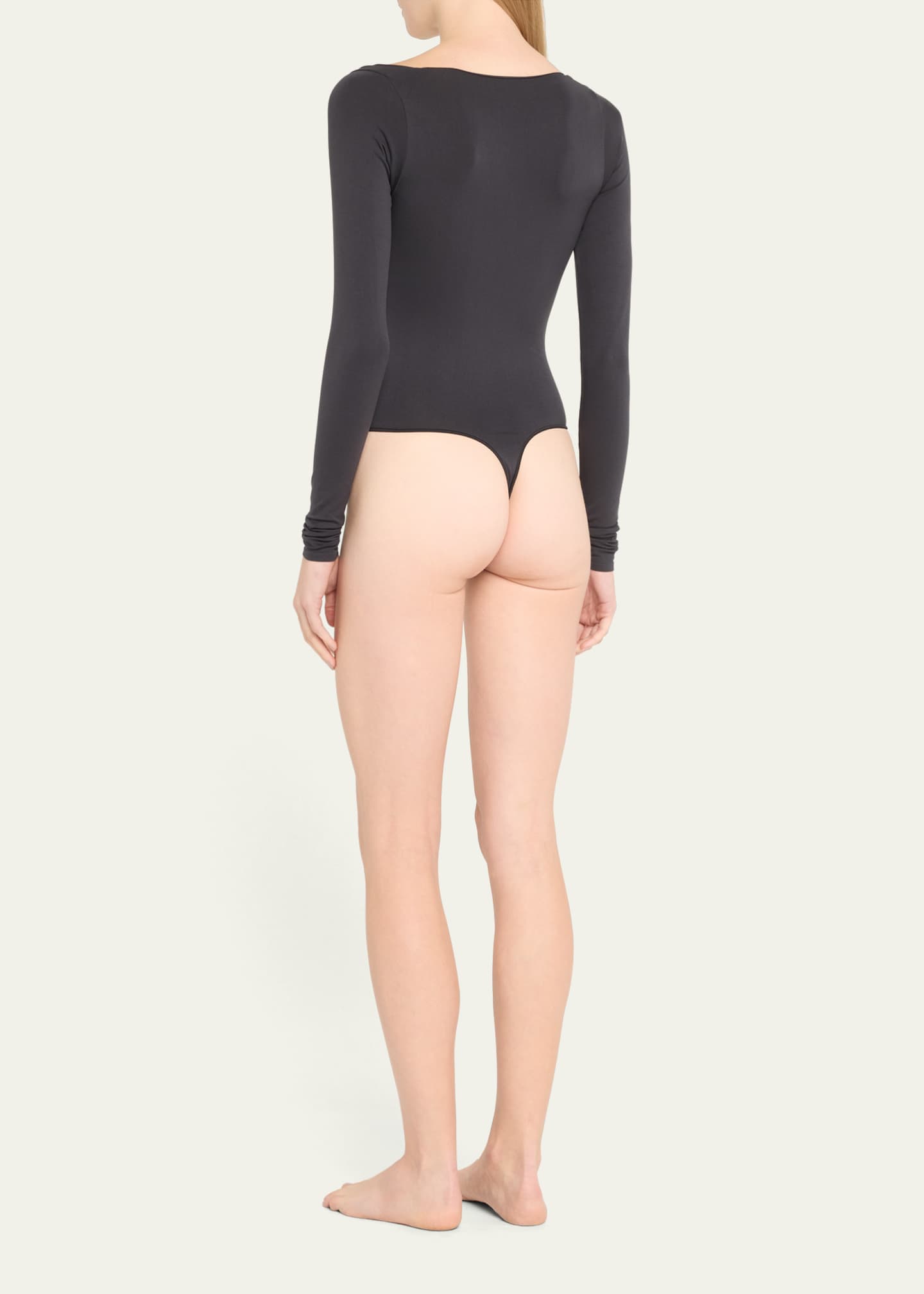 SKIMS Essential Smoothing Scoop-Neck Thong Bodysuit - Bergdorf Goodman