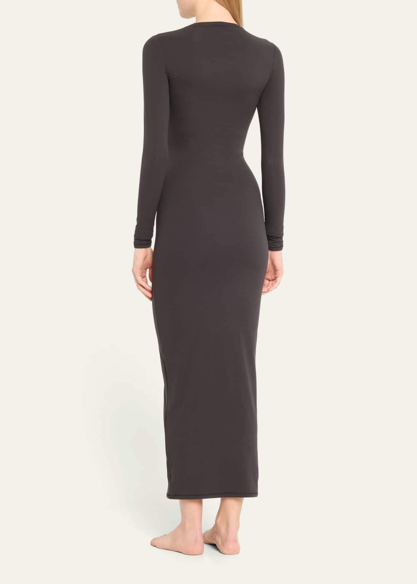 SKIMS Fits Everybody Long-Sleeve Crewneck Maxi Dress - Bergdorf Goodman