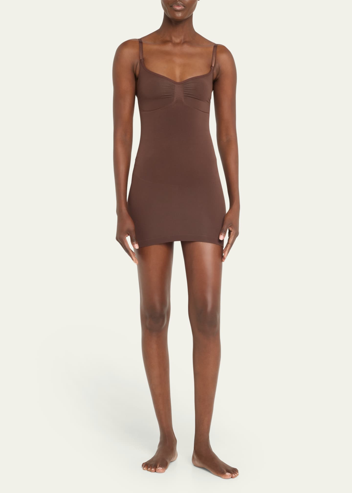 SKIMS Seamless Sculpt Scoop-Neck Mini Slip Dress - Bergdorf Goodman