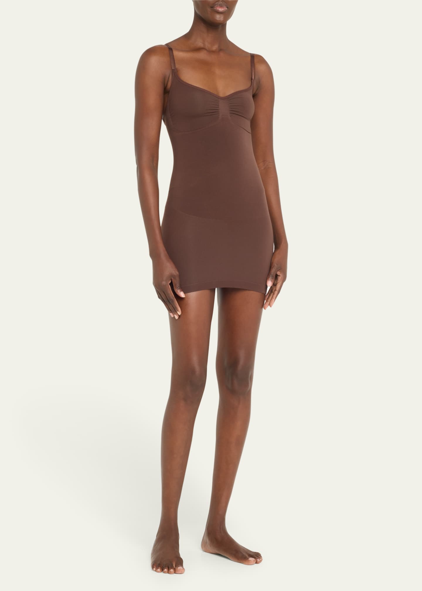 SKIMS Seamless Sculpt Scoop-Neck Mini Slip Dress - Bergdorf Goodman
