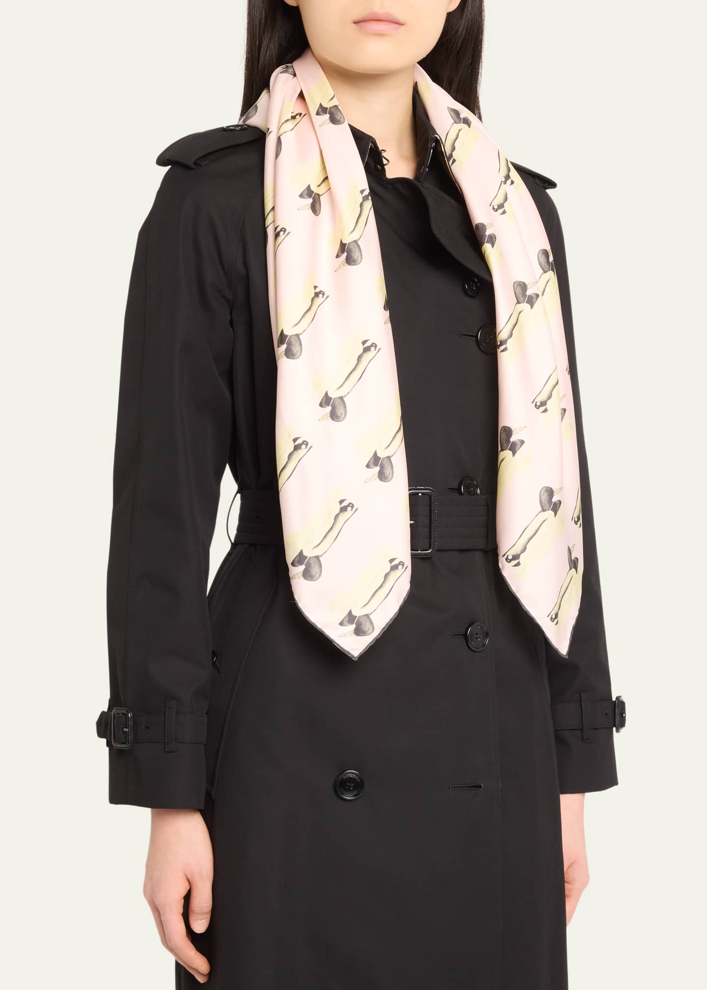 Burberry Illustrated Duck Silk Square Scarf - Bergdorf Goodman