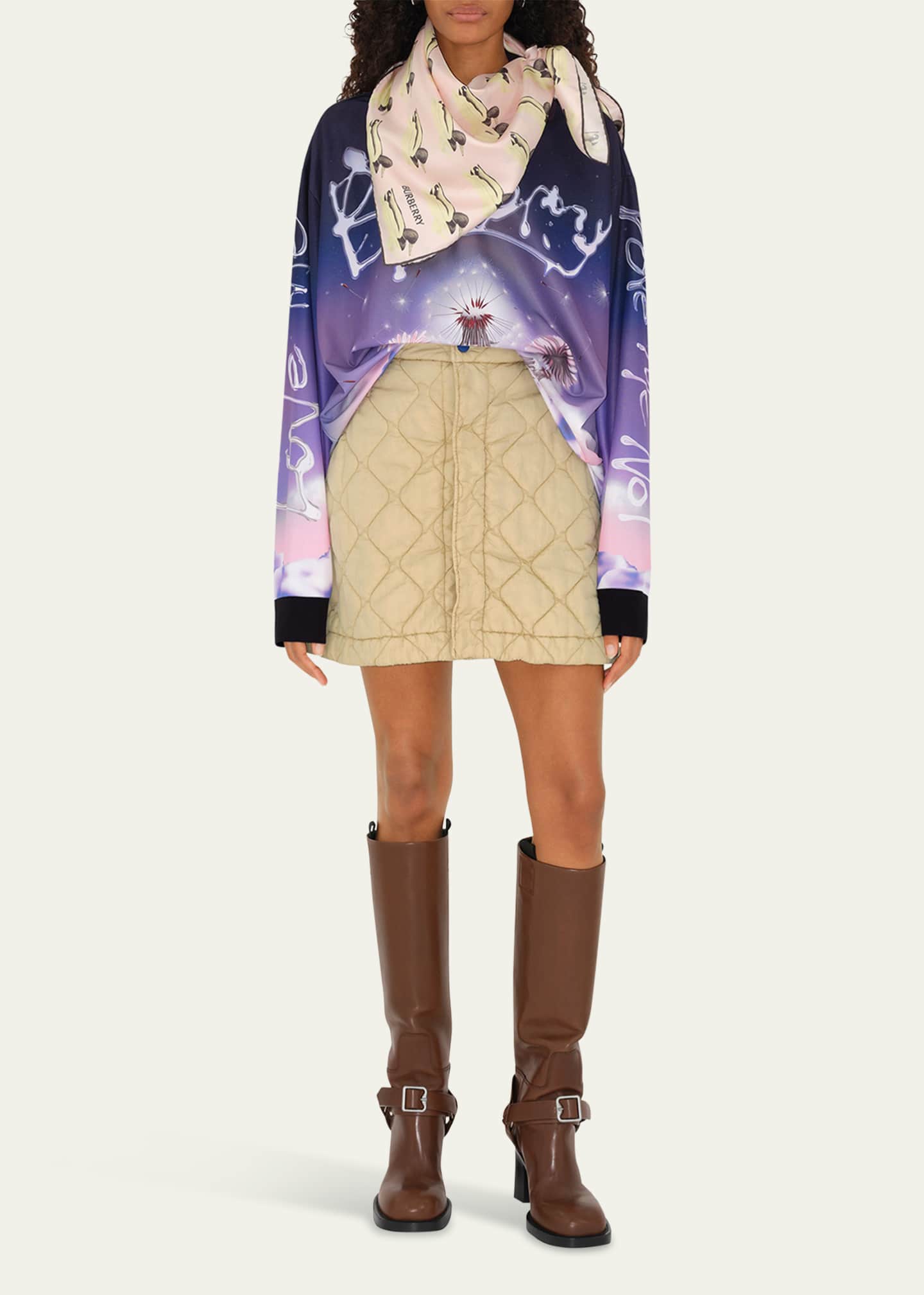 Burberry Illustrated Duck Silk Square Scarf - Bergdorf Goodman