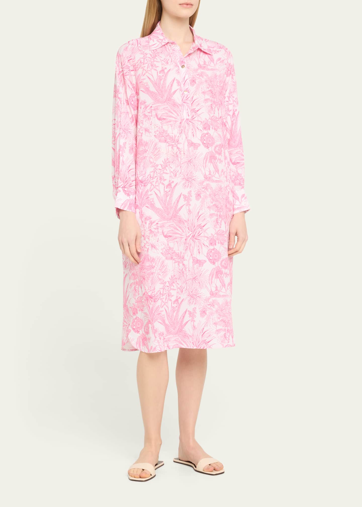 Melissa Odabash Layla Long-Sleeve Coverup Shirtdress - Bergdorf Goodman