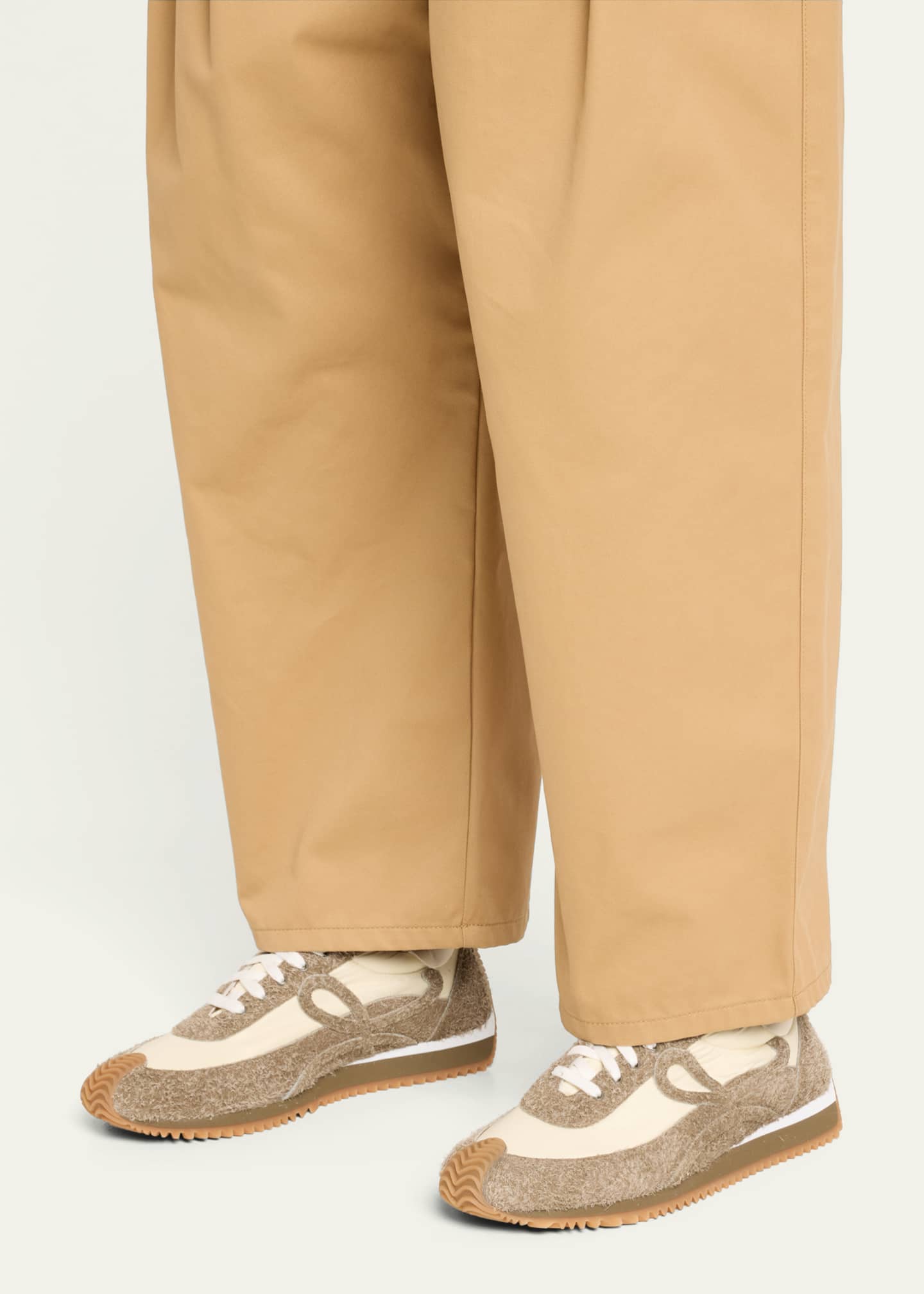 Loewe Men's Nylon and Suede Flow Runner Sneakers - Bergdorf Goodman