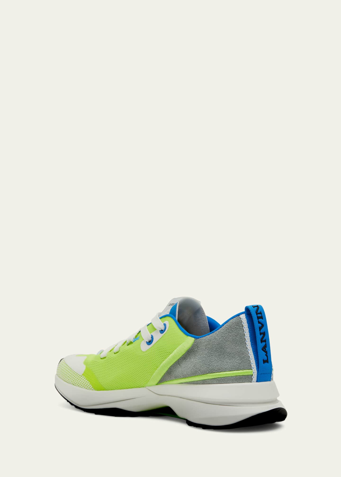 Lanvin Men's Mesh and Suede Runner Sneakers - Bergdorf Goodman