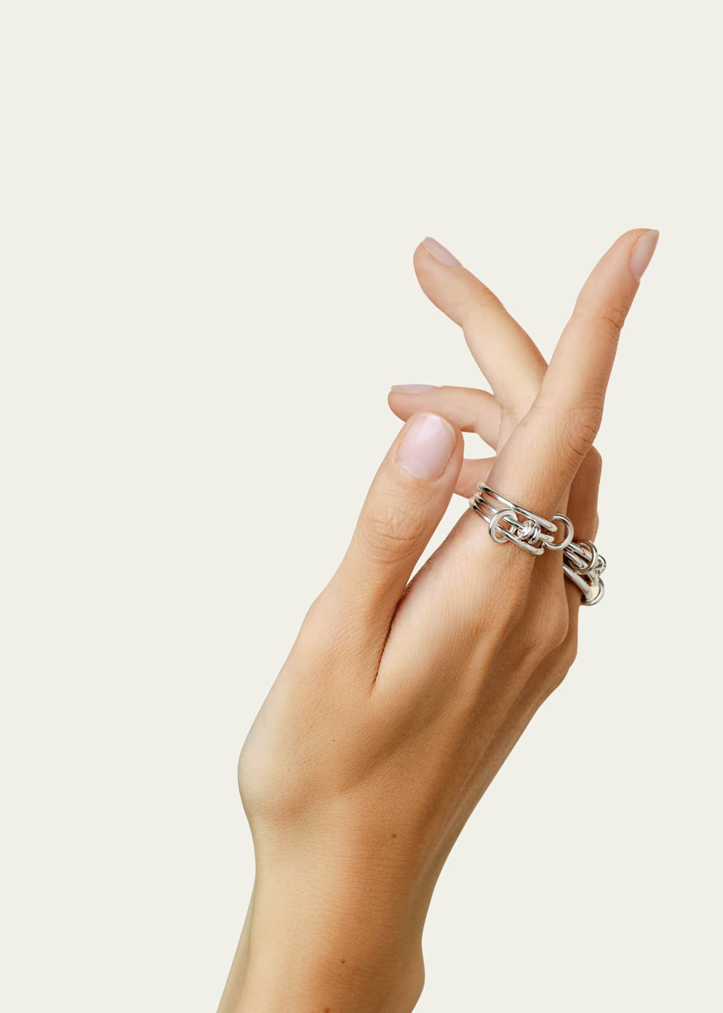 Spinelli Kilcollin Acacia Silver Three-Link Ring - Bergdorf Goodman