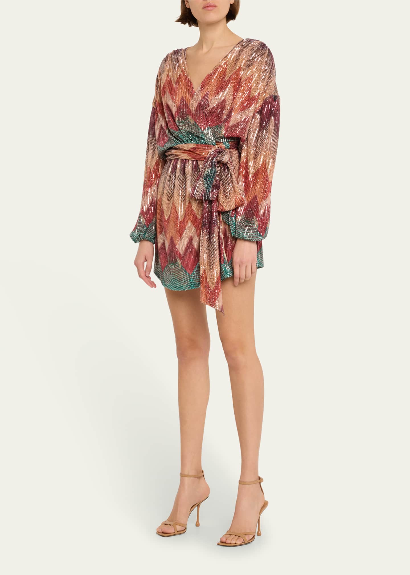 Ramy Brook Michaela Embellished Chevron Mini Dress - Bergdorf Goodman