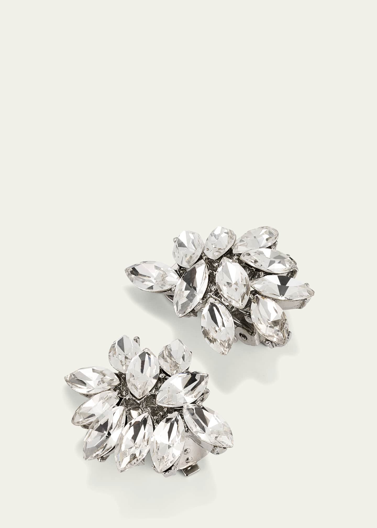 Ben-Amun Silver Crystal Clip On Earrings - Bergdorf Goodman