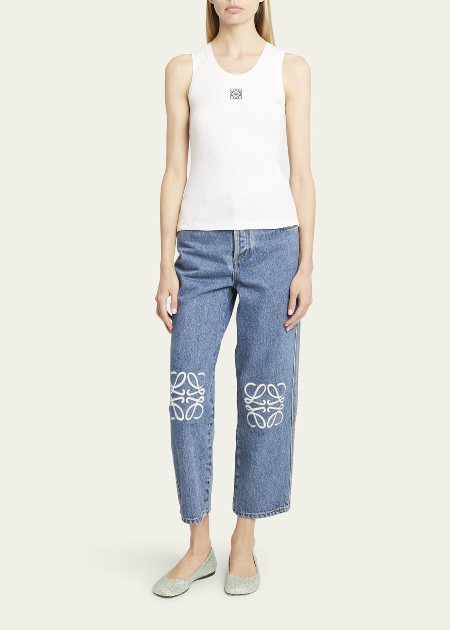 Loewe Toy Strass Leather Ballerina Flats - Bergdorf Goodman