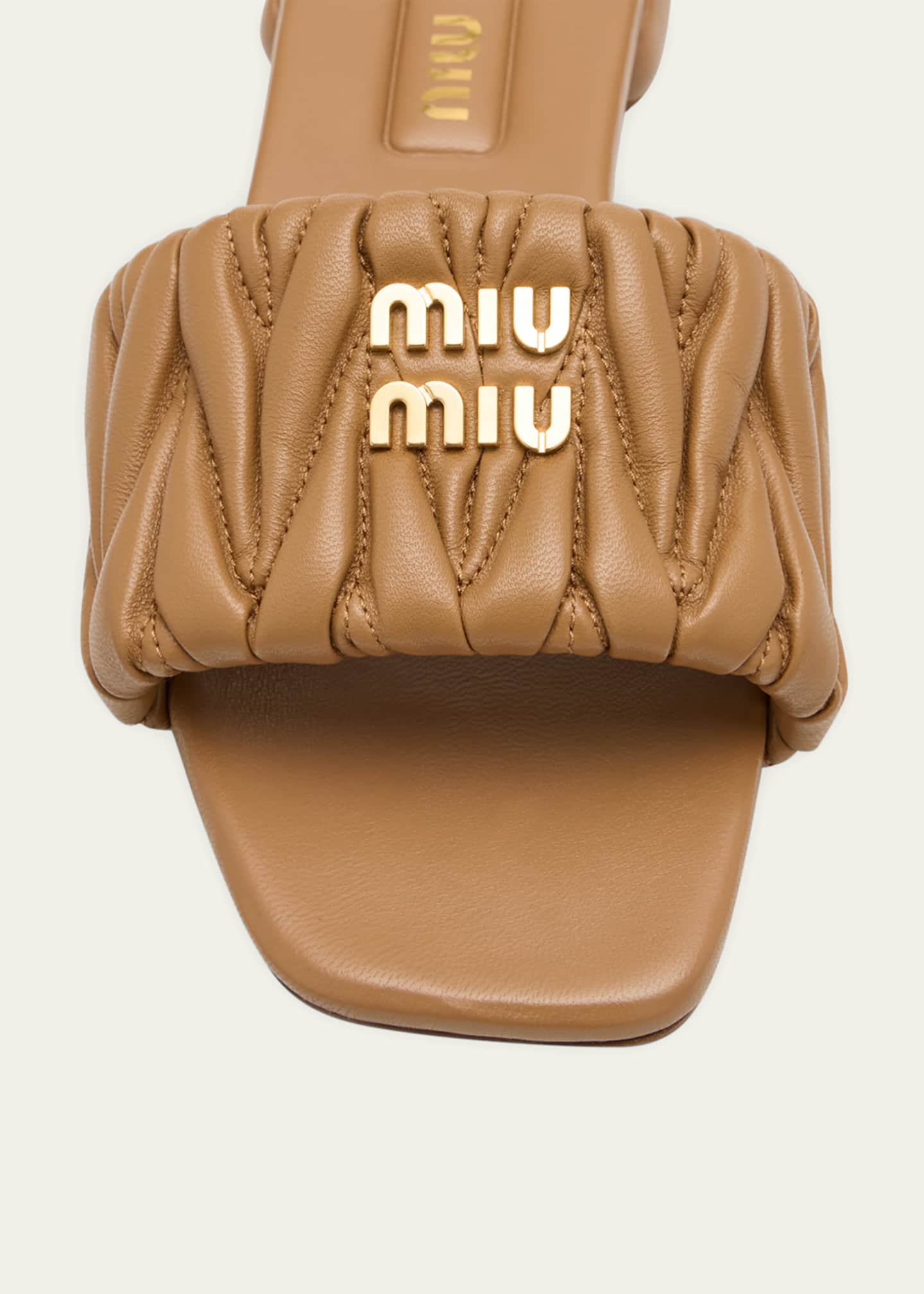 Miu Miu Quilted Leather Flat Slide Style - Bergdorf Goodman