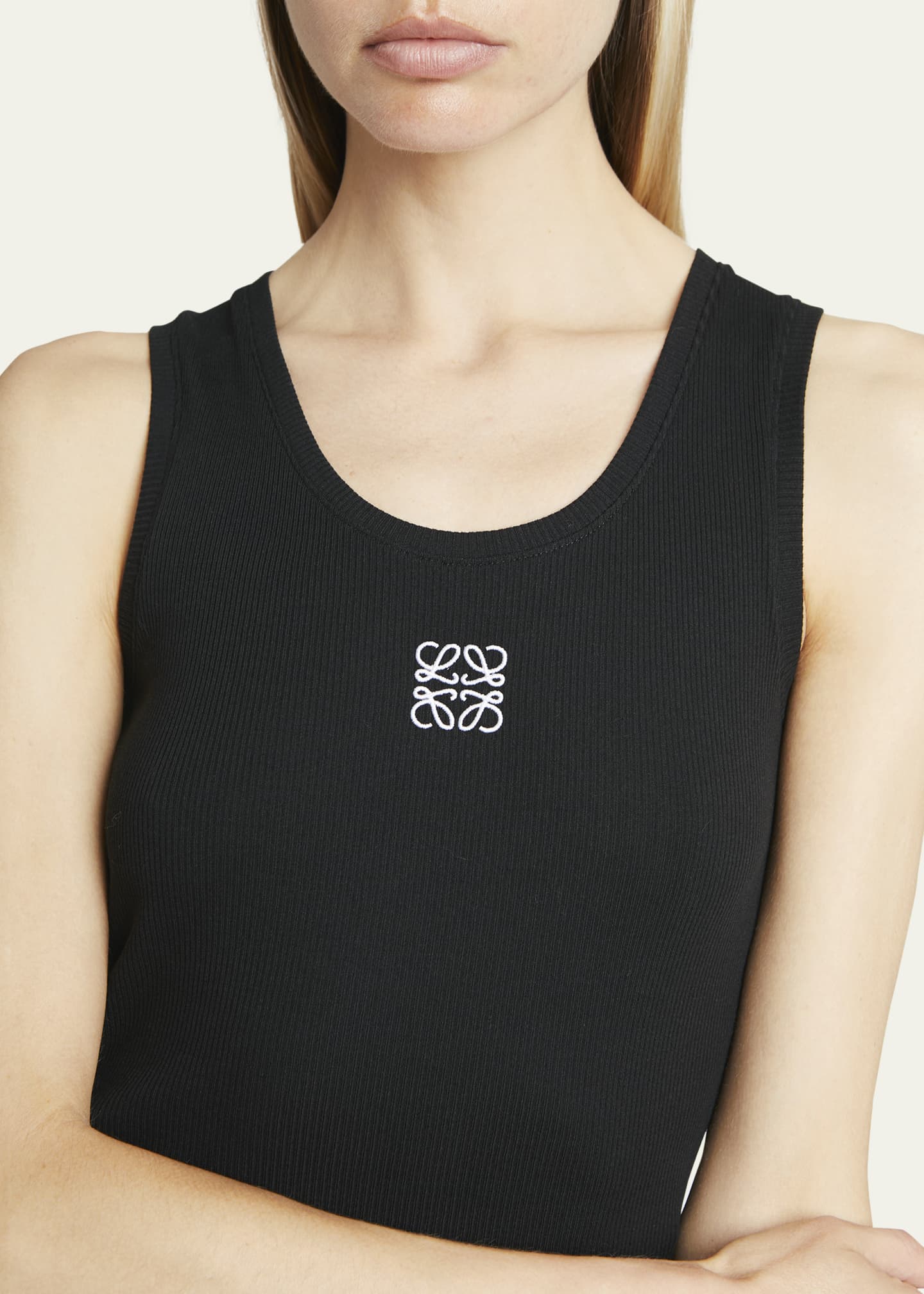 Loewe Anagram Logo Ribbed Tank Top - Bergdorf Goodman
