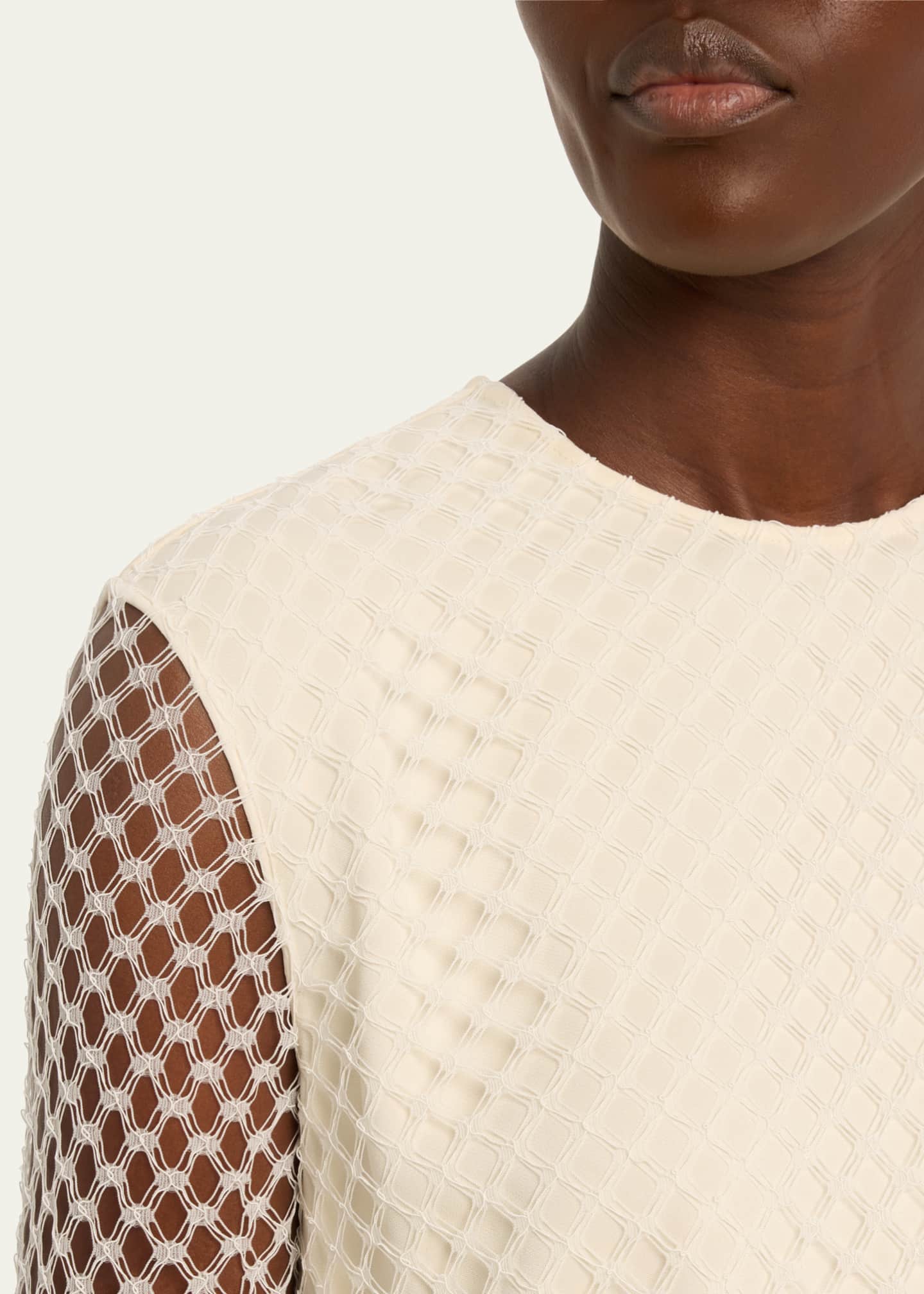 Toteme Layered White-Diamond Lace Top - Bergdorf Goodman
