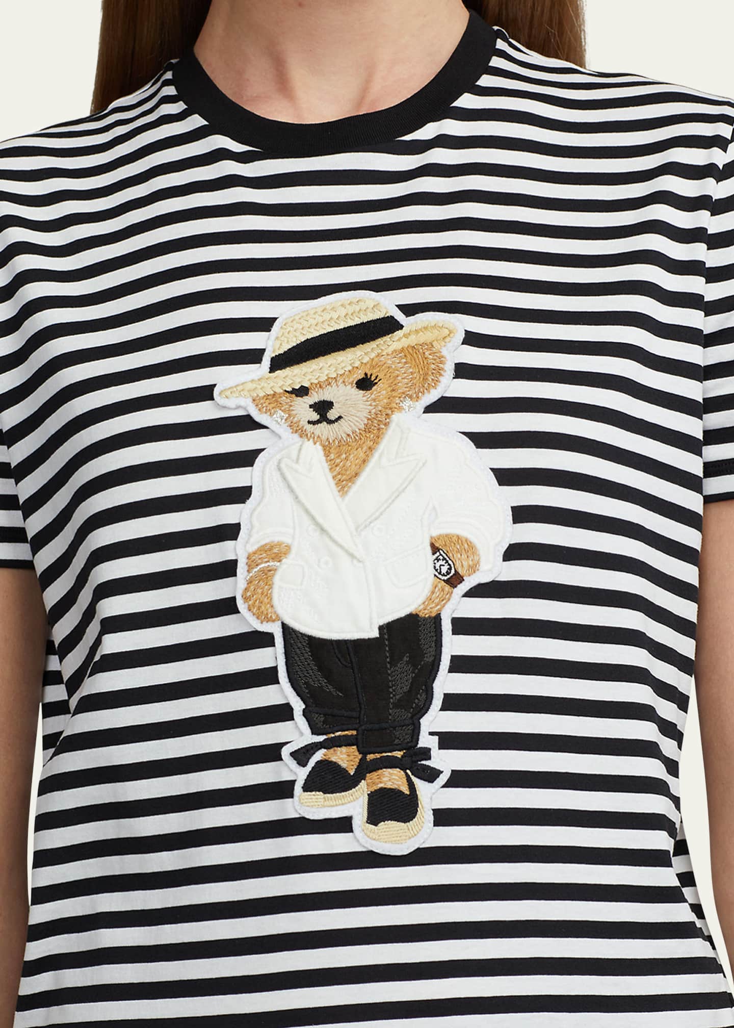 Ralph Lauren Collection Linen Bear Stripe T-Shirt - Bergdorf Goodman